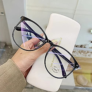 Transparent Computer Glasses Frame Women Men Anti Blue Light Round Eyewear Blocking Glasses Optical Spectacle Eyeglass (Gray)
