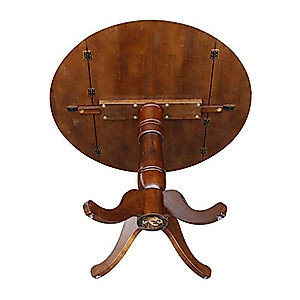 Pemberly Row 42" Round Dual Drop Leaf Pedestal Table - 35.5" H Espresso