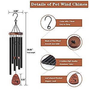 VENBEEL Pet Memorial Gifts, 28" Pet Memorial Wind Chimes, Dog Memorial Gifts, Pet Loss Gifts, Loss of Pet Sympathy Gift, Pet Remembrance Gift in Memory of Dog Cat