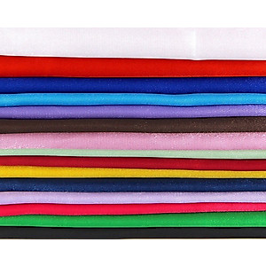 longshine-us 25pcs 11x8 Inches Premium Solids Pack Precut Solids Silk Fabric Squares Fabric Bundles for Sewing Quilt DIY Quilting Beginners