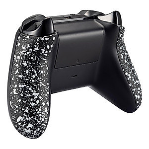 eXtremeRate Comfortable Non-Slip 3D Splashing Side Rails Handles Back Panels for Xbox One X & One S Controller - Textured White