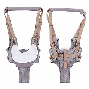 Baby Walking Harnesses, Handheld Kids Walk Helper Lightweight Adjustable Detachable Crotch Pad Handheld Toddler Walk Assistant Belt for 8‑24M Webbing, Mesh Material(Monsoon Grey-Profile Mesh)