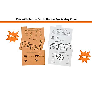 Recipe Card Dividers 4x6 with Tabs (Set of 24) Includes Printed Cooking Tips Recipe Box Dividers Made of Thick Cardstock Best Kitchen Gift (Kraft)