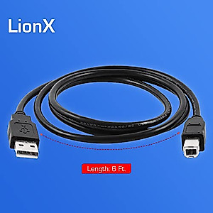 LIONX USB Canon Printer Cable to Computer for PIXMA Printer 6 feet USB 2.0