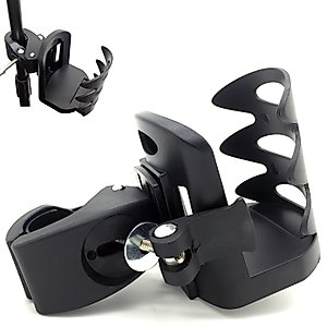 ChargerCity 360° Rotation Musician Drinks Water Cup Holder Clamp Handle Bar Pole Clamp Mount for Music Instrument Mic/Boom Microphone Stand (Fits all cup up to 2.75 inch)