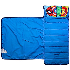 Jay Franco Marvel Super Hero Adventures Hero Time Nap Mat - Built-in Pillow and Blanket Featuring The Avengers - Super Soft Microfiber Kids'/Toddler/Children's Bedding, Age 3-5