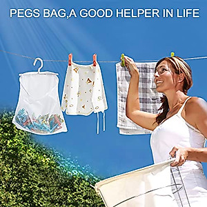 Jophaiipy Plastic Clothes Pins Heavy Duty Outdoor,Colored Clothes Pins with Mesh Clothespin Bag,50-Pack Clothes Pins and Bag Heavy Duty for Laundry Clips