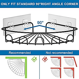SZXIMU Corner Shower Caddy,2-Pack Shower Organizer Corner,Self Adhesive Shower Shelves,No Drilling Rustproof Shower Storage Rack, Shower Shelf for Bathroom,Kitchen,RV (Matte Black)