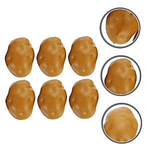 6pcs Fake Vegetables Simulation Potato Props Fake Potato Tabletop Decor Home Accents Decor Food Decor Faux Potatoes Desk Topper Potato Heads Model Potato Decoration Home Potato Prop Pu Food