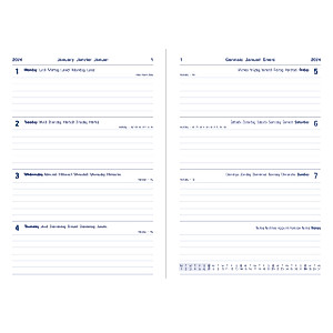 Letts Memo Slim week to view 2024 diary - red