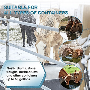 Tiflev 250W Utility De-Icer Submergible Cast Aluminum Chicken Water Heater for Livestock Tank Heater Winter Bird Bath Heater with 9.8FT Power Cord