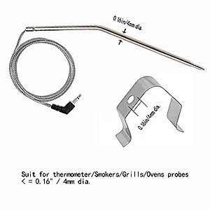 Meat Thermometer Probe Clip Holder Compatible with Thermopro TP04 TP06 TP07 TP08 TP09B TP10 TP11 TP12 TP16 TP17 TP20 TP22 Ambient Temperature Readings APP Bluetooth Smokers Grills Ovens, Set of 3