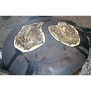 Wooden Handles Big Size 22 '' 55 cm Discada Barbecue Disk Saj Tawa Plow Disc Grill Cooker Griddle Stand Saj Bread Roti Pan Tortilla Maker Warmer Cowboy Camping Hiking Outdoor Wok Cooker BBQ