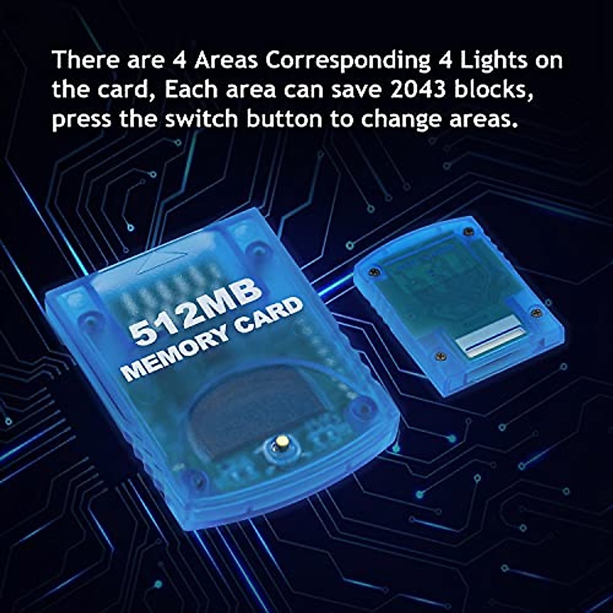 Mcbazel 512MB (8192 Blocks) Memory Card for Gamecube and Wii Console - Blue