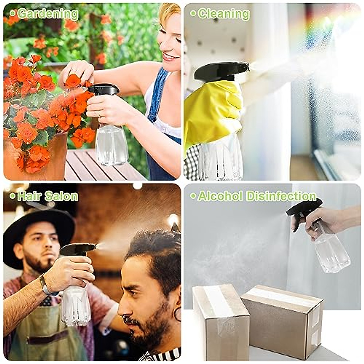 Showvigor Hair Spray Bottle Continuous Water Mister Spray Empty Ultra Fine for Hair Styling, Pets, Plants, Cleaning, Misting & Skin Care, Salons, for Taming Hair in Morning, Curly Hair.（11OZ/330ML）