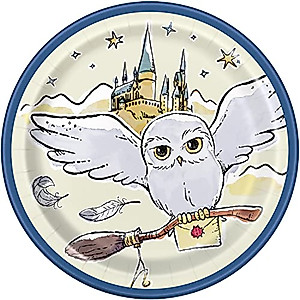 Unique Harry Potter Round Dessert Plates - 7" | Magical Multicolor Design, Perfect Party Supplies For Birthday Celebrations & Themed Events - Pack Of 8