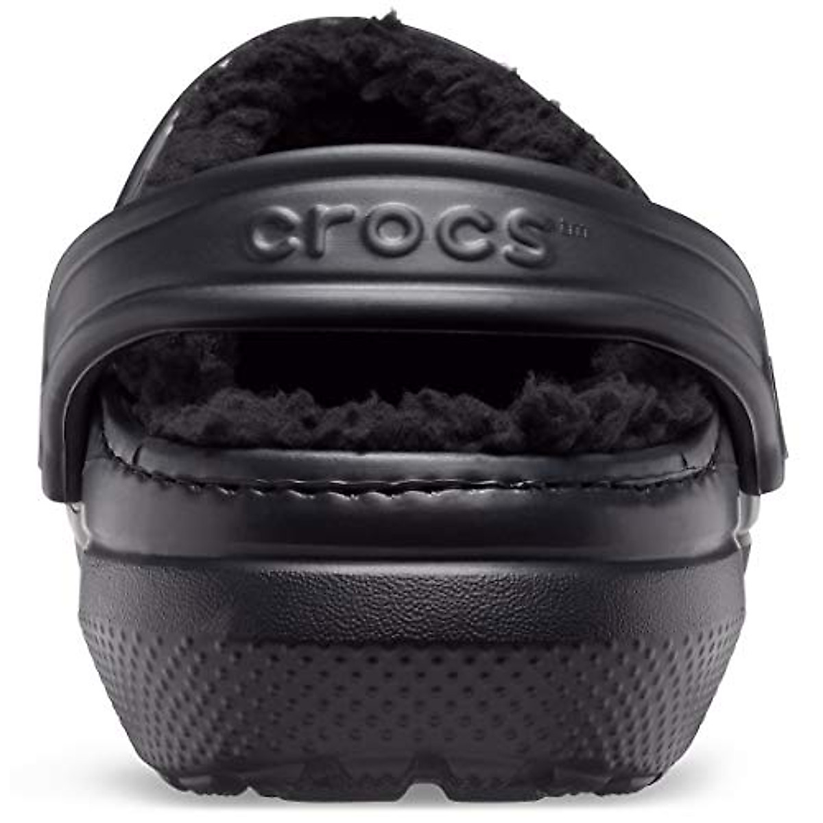 Crocs unisex adult Men's and Women's Classic Lined | Fuzzy Slippers Clog, Black/Black, 9 Women 7 Men US