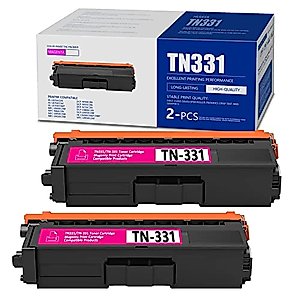 HUIAYA TN331 TN-331M Magenta Compatible TN331M Toner Cartridge Replacement for Brother MFC-L8850CDW L9550CDW DCP-9050CDN 9055CDN 9270CDN L8400CDN L8450CDW Printer, 2-Pack TN331 Toner Cartridge