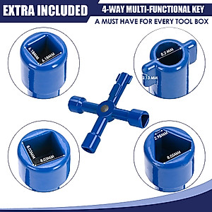 LOSTRONAUT Water Meter Key Wrench 17 Inch - Includes 4-Way Utility Tool and Plumbers Tape - Contractor Grade Curb Valve Tool for Main Shut Off