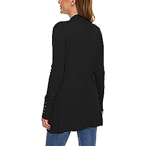 A ROW Black Cardigan for Women Dressy Casual Long Sleeve Open Front Knit Cardigan Sweaters Summer Lightweight Cardigans