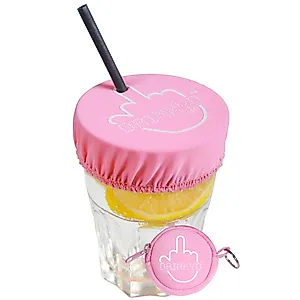 DRINKYD™ The Drink Cover for Alcohol Protection and Spiking Prevention - Washable & Reusable w/Keychain - PINK / 1 pack