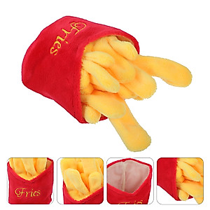 POPETPOP Dog Chew Toys, Plush Stuffed Puppy Chew Toys Shaped Plush Dog Toy Pack Hot Dog French Fries Plush Dog Toy for Small Medium Dogs