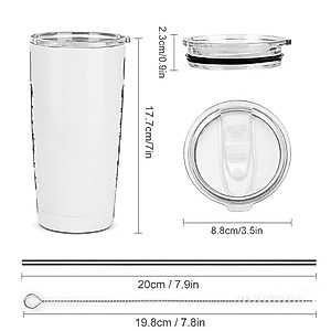 One Nation Under God Cross 20 OZ Stainless Steel Tumbler Travel Car Coffee Mug with Straw Lid Cleaning Brush Coffee Tumbler Mug for Women Men