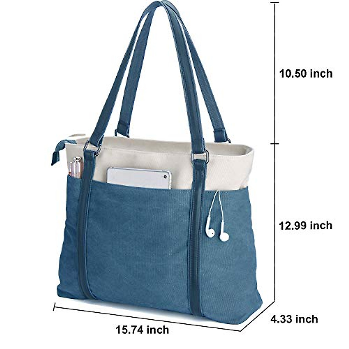 Women's Work Bag with Laptop Compartment Zipper Pockets Large Teacher Totes Purse