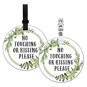 Don’t Touch Baby Sign, No Kissing Baby Car Seat Sign or Stroller Tag, 2 Pack Baby Stroller Car Seat Carrier Tag for Preemie Newborn (5 Inches)