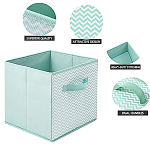 Debbu Basics Fabric Clothing Storage Bins - 10.6" x 10.6" x 11" - Collapsible Storage Cubes Organizer with Handles, Linen Foldable Storage Baskets Cloth Box Containers, Closet Organizers