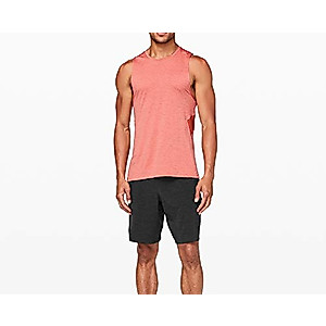 Lululemon Athletica Mens Pace Breaker Short Linerless (Heather Allover Deep Coal Black, M)