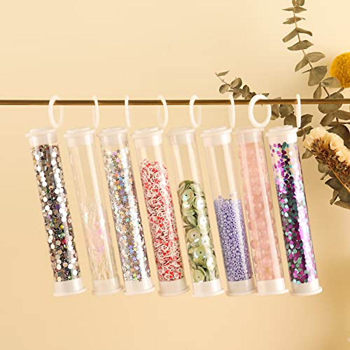 BAOFALI 20Pcs Large Clear Plastic Empty Tubes Storage Transparent Plastic Test Tube Container Both Ends with Lid Tubes Bead Container Set forDIY Craft Supply Storage Candy Storage（5 x1inch）