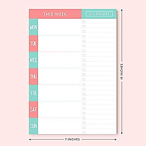 Daily Planner by Sweetzer & Orange - Undated 2023 Planner Plus to Do List – Teal/Orange Magnetic Weekly Planner and Day Planner Notepad - Organizer Planners for College Student, Office or Home