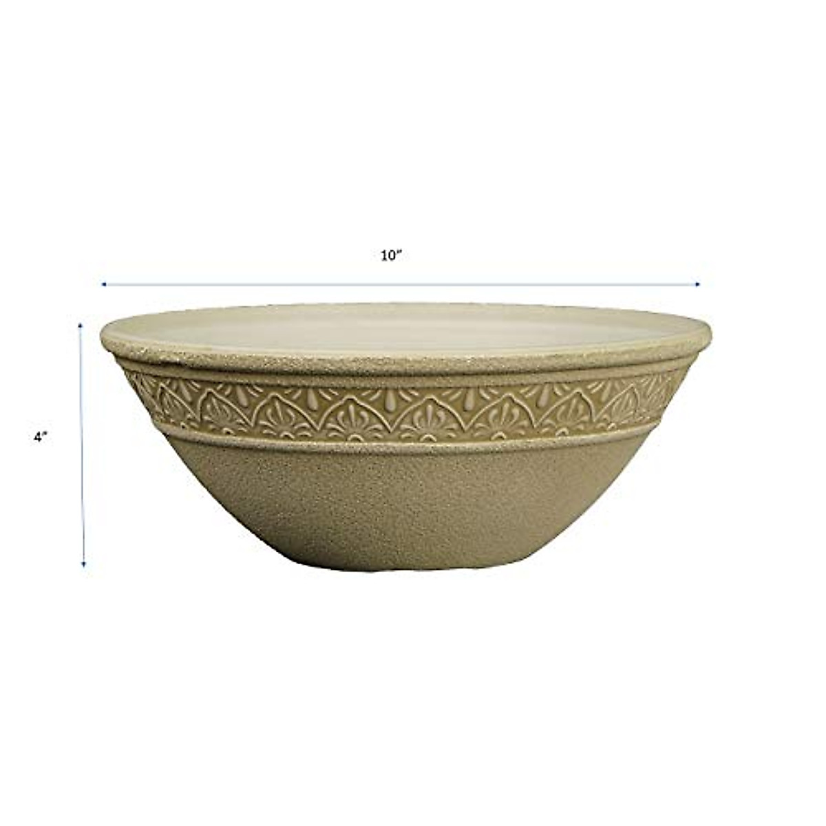 Classic Home and Garden Moroccan Bowl planters, 10", Desert