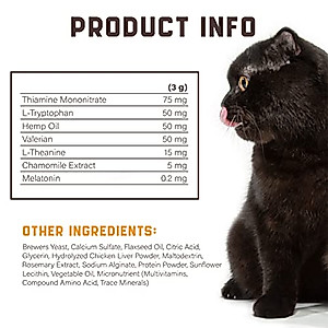 Cat Calming Treats for Stress and Aggressive Behavior - Help Reduce Cat Anxiety and Promote Relaxation - Thunderstorms, Grooming, Traveling - Hemp Calming Cat Treats with American Quality - 135 Chews