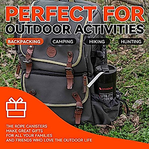 Zakous All Purpose Utility Rope Canister, 120 Feet 1100lb Strengh, 100% Nylon Rope Truck Car Vehicle Use - Versatile Usage for Camping Essentials, Hunting, Emergency Preparedness, Tow(White)