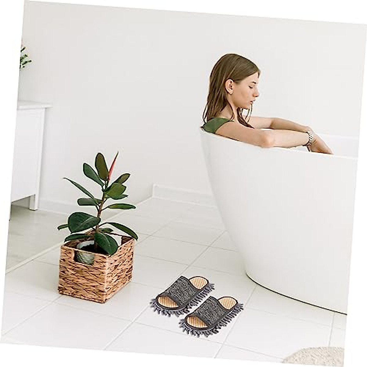 Healeved 1 Pair Slippers Sweeping Slippers Indoor Slippers for Women Lazy Mop Slippers Mop for Wood Floors Floor Cleaning Slippers Floor Cleaner Mop Home Use Slippers Home Summer Slippers