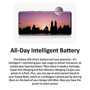 Samsung Galaxy S20 Ultra 5G (128GB, 12GB) 6.9" AMOLED, Snapdragon 865, 108MP Camera, 5G Volte (GSM+CDMA) AT&T Unlocked (T-Mobile, Verizon, Global, Metro) G988U (Fast Wireless Charging Bundle, Black)