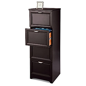 Realspace® Magellan 19"D Vertical 4-Drawer File Cabinet, Espresso