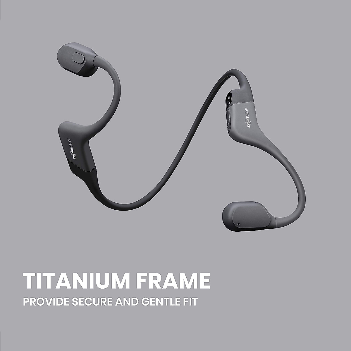 Aftershokz Aeropex (Rebranded as Shokz OpenRun) - Open-Ear Bluetooth Bone Conduction Sport Headphones - Sweat Resistant Wireless Earphones for Workouts and Running - Built-in Mic - with Sport Belt