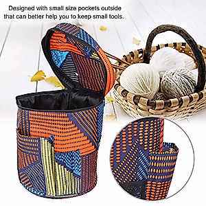 ZJchao Knitting Bag for Yarn Storage, Anti-Static Oxford Cloth Portable Knitted Round Storage Yarn Box Pocket for Accessories and Slits on Top to Protect Yarn and Prevent Pestering