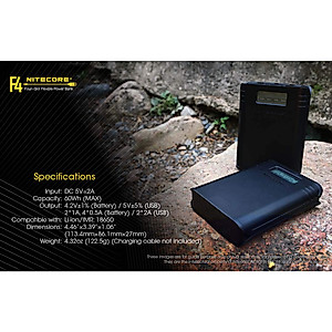 Nitecore F4 Charger/Flex Bank, Black