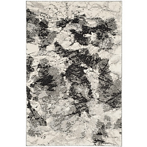 SAFAVIEH Retro Collection Accent Rug - 3' x 5', Cream & Grey, Modern Abstract Design, Non-Shedding & Easy Care, Ideal for High Traffic Areas in Entryway, Living Room, Bedroom (RET2141-1180)