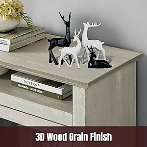 Zevemomo Fireplace TV Stand, 60", Rustic Grey