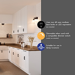 Design House 514471 Millbridge 2 Light Wall Light, Oil Rubbed Bronze