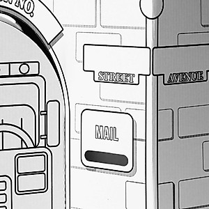 Easy Playhouse Police and Fire Station - Kids Art & Craft for Indoor & Outdoor Fun – Decorate & Personalize The Cardboard Fort, 32" X 26. 5" X 40. 5" - Made in USA, Age 3+ [Amazon Exclusive], white