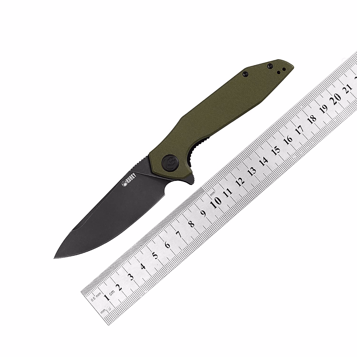 KUBEY Nova KU117E EDC Pocket Knife, Outdoor Hunting Camping Folding Knife with 3.62 Inch D2 Blade and Solid G10 Handles, Secure Reversible Clip for Men and Women