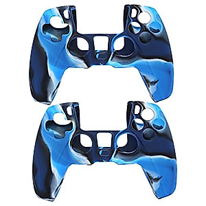 Gamepad Protective Cover Comfortable Anti Extrusion Dust Proof Sweat Proof Game Controller Skin ,for Gamepad(Camouflage blue)