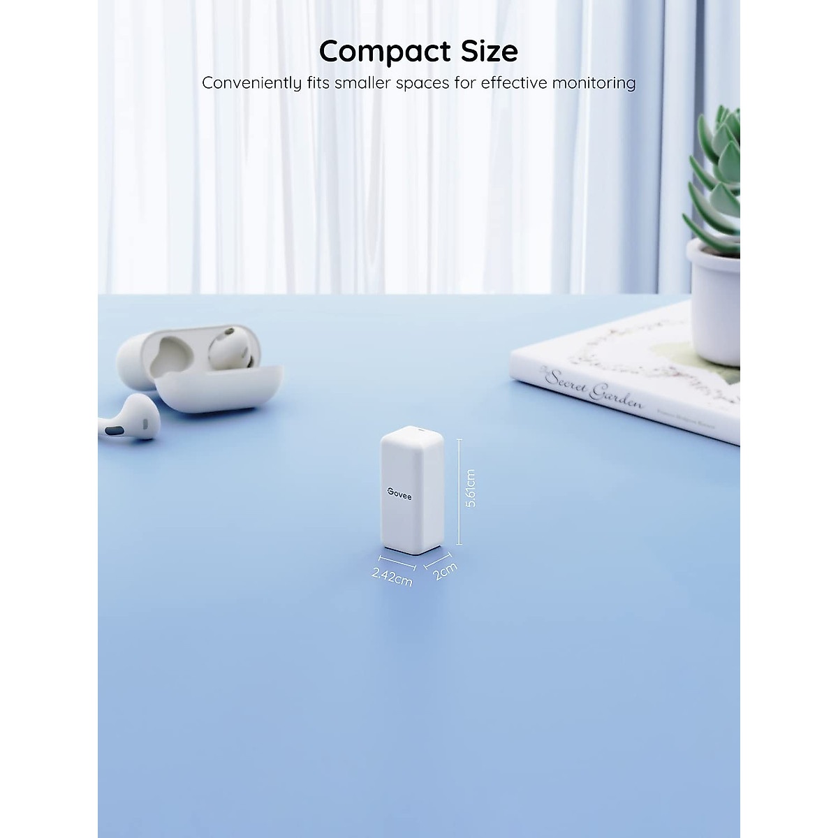 Govee Hygrometer Thermometer 3Pack H5100, Mini Bluetooth Temperature Humidity Sensor with APP Notification Alert, 2 Years Free Data Storage Export, 230 Feet Connecting Range