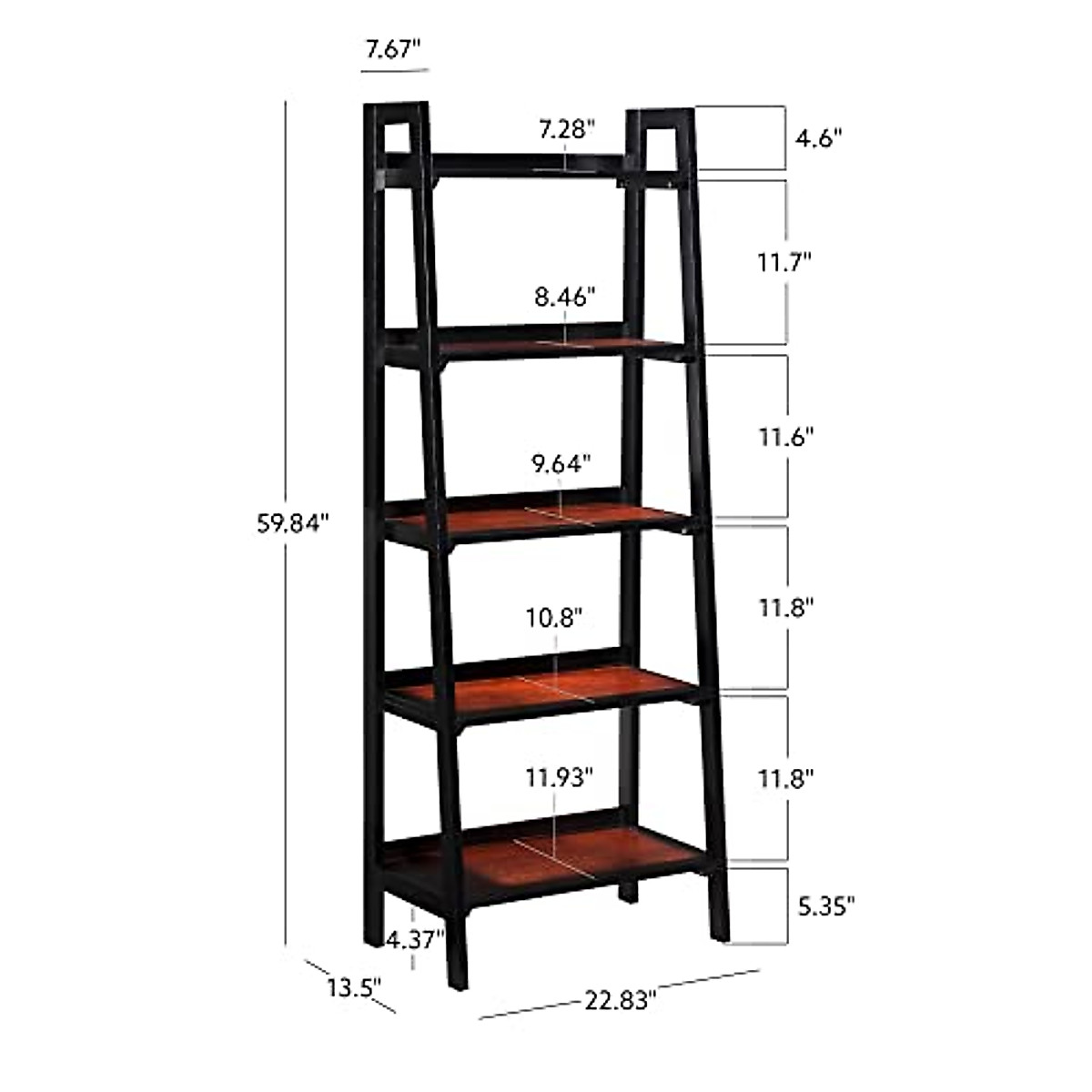 Linon Home Décor Crosby Black Cherry Five Shelf Bookcase
